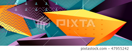 Vector 3d triangular shapes abstract... - Stock Illustration [47955242 ...