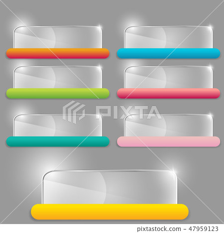 Glass transparent vector rectangle set - Stock Illustration [47959123 ...