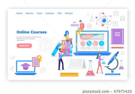Online Courses People Learning Subjects Internet - Stock Illustration ...