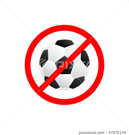 Forbidden no play football icon vector. Prohibited - Stock Illustration ...