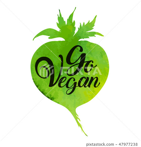 Green root vegetable and lettering - Stock Illustration [47977238] - PIXTA