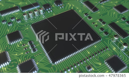 Operating generic chipset. Conceptual 3D rendering-插圖素材 [47978365 ...