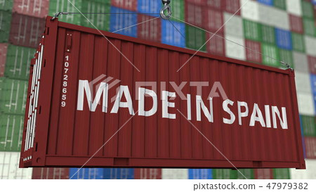Loading container with MADE IN SPAIN caption.... - Stock Illustration ...