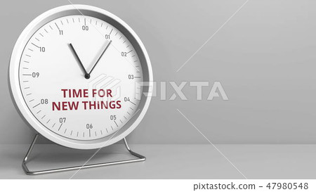 Revealing TIME FOR NEW THINGS text on the clock... - Stock Illustration ...