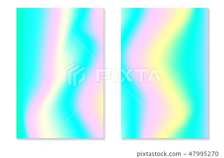 Gradient Hologram Backs Set of holographic posters - Stock Illustration ...
