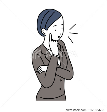 A woman noticeable Illustration pose - Stock Illustration [47995638 ...
