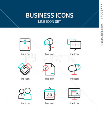 Point line icon set - Stock Illustration [47995777] - PIXTA