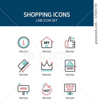 Point line icon set - Stock Illustration [47995779] - PIXTA