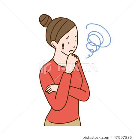 Embarrassing woman gesture illustration pose - Stock Illustration ...