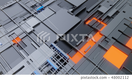 Abstract background of random cubes with bright... - Stock Illustration ...