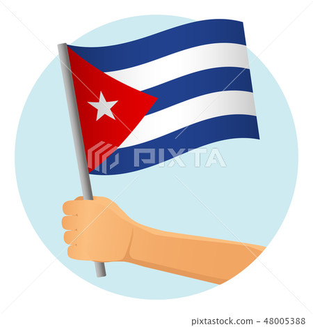 Cuba flag in hand - Stock Illustration [48005388] - PIXTA
