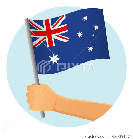 Australia flag in hand - Stock Illustration [48005407] - PIXTA
