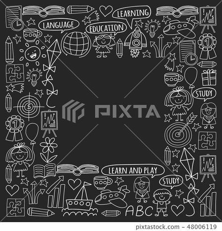 Vector set of learning English language,... - Stock Illustration ...