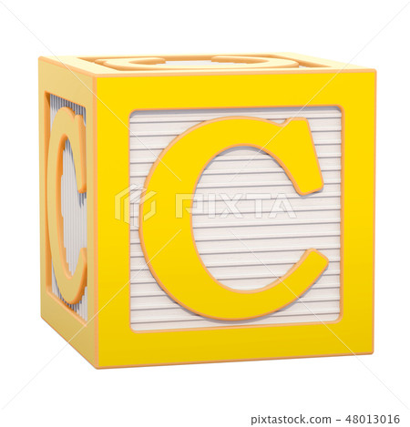 ABC Alphabet Wooden Block with C letter - Stock Illustration [48013016 ...