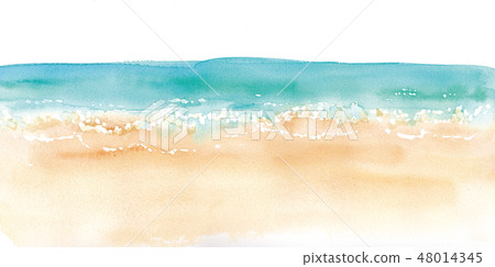 Sandy beach and horizontal line - Stock Illustration [48014345] - PIXTA