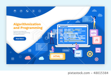 Algorithmization and Programming, People Coders - Stock Illustration [48015384] - PIXTA