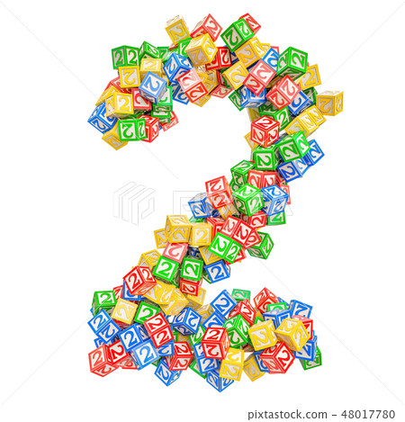 Number 2, from ABC Alphabet Wooden Blocks-插圖素材 [48017780] - PIXTA圖庫