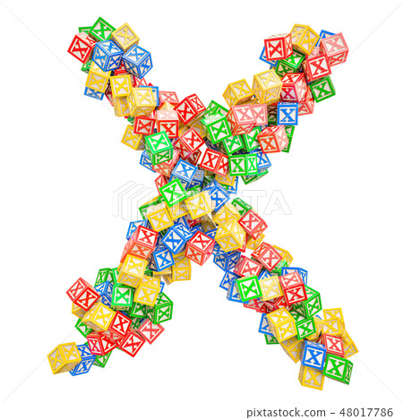 Letter X, from ABC Alphabet Wooden Blocks - Stock Illustration ...