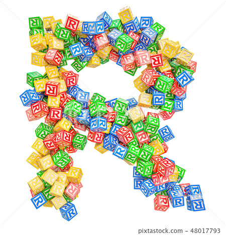 Letter R, from ABC Alphabet Wooden Blocks - Stock Illustration ...
