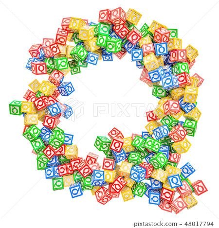 Letter Q, from ABC Alphabet Wooden Blocks - Stock Illustration ...