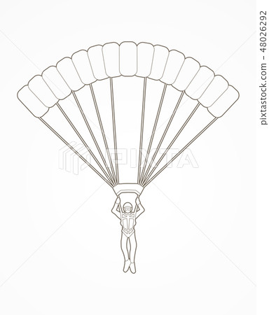 Parachuting silhouette graphic vector - Stock Illustration [48026292] - PIXTA