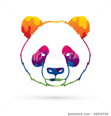 Panda head face front view graphic vector. - Stock Illustration ...