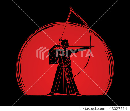Man bowing Kyudo graphic vector. - Stock Illustration [48027514] - PIXTA