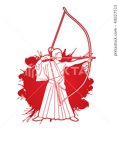 Man bowing Kyudo graphic vector. - Stock Illustration [48027515] - PIXTA