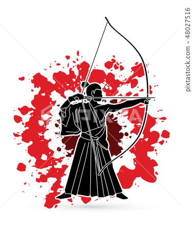 Man bowing Kyudo graphic vector. - Stock Illustration [48027516] - PIXTA