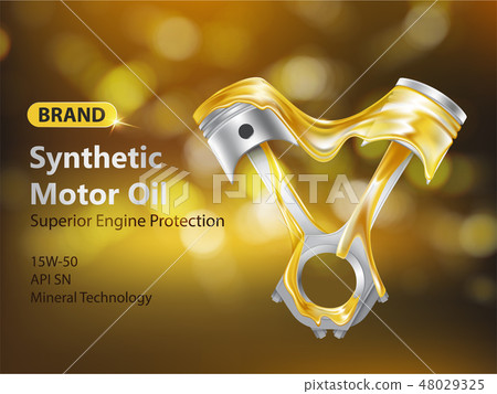 Synthetic motor oil ad banner realistic vector - Stock Illustration ...
