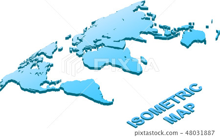 Isometric Map of world isolated on white - Stock Illustration [48031887 ...