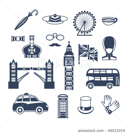 Digital vector london simple icons - Stock Illustration [48032019] - PIXTA
