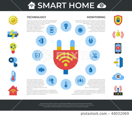 Digital vector smart and digital home - Stock Illustration [48032069 ...