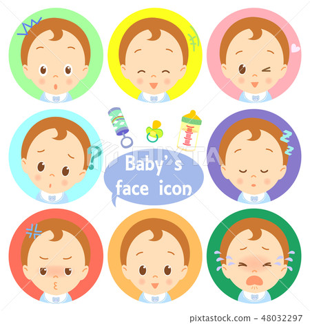 Baby face icon set 02 - Stock Illustration [48032297] - PIXTA