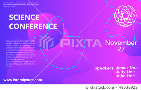 Science conference invitation Fluid background. - Stock Illustration ...