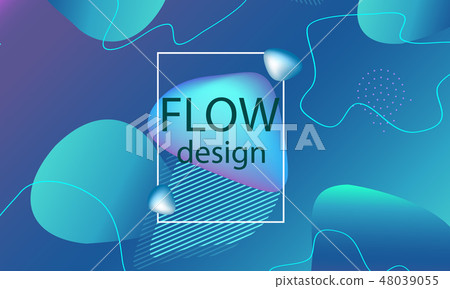 Flow shapes. Wavy cover design. Liquid wallpaper. - Stock Illustration ...