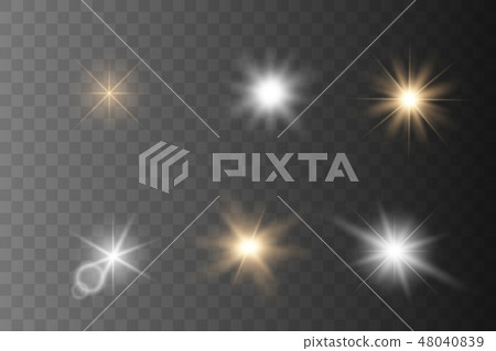 Set of Glowing Light Stars - Stock Illustration [48040839] - PIXTA