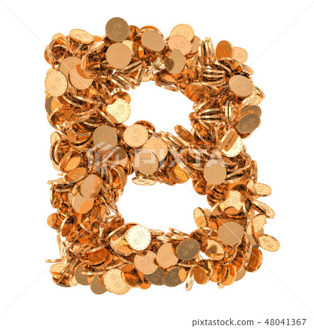 Alphabet letter B, from golden dollar coins - Stock Illustration ...