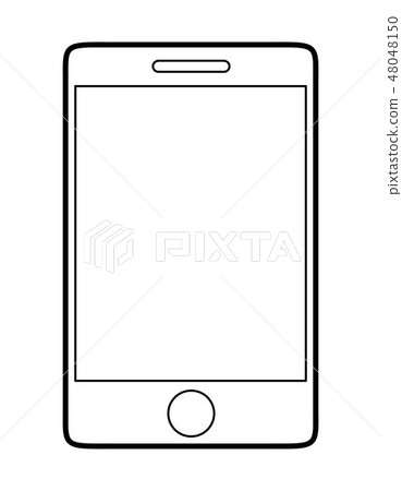 Smartphone (line drawing) - Stock Illustration [48048150] - PIXTA