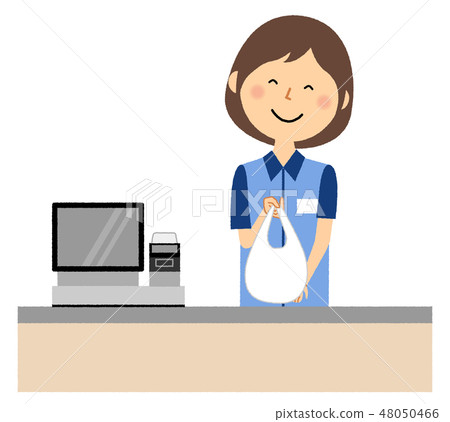 Female store clerk - Stock Illustration [48050466] - PIXTA