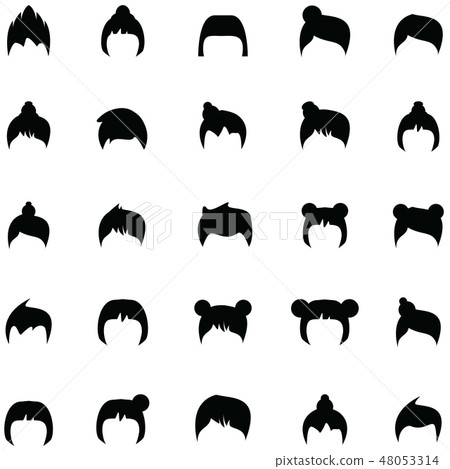 Hair Styles icon set - Stock Illustration [48053314] - PIXTA