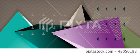 Vector 3d triangular shapes abstract... - Stock Illustration [48056188 ...