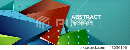 Vector 3d triangular shapes abstract... - Stock Illustration [48056196 ...
