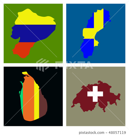 World map-countries in color on white background - Stock Illustration ...