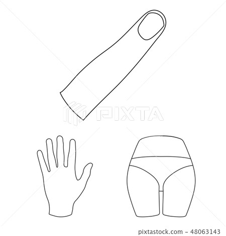 Part of the body, limb outline icons in set... - Stock Illustration ...