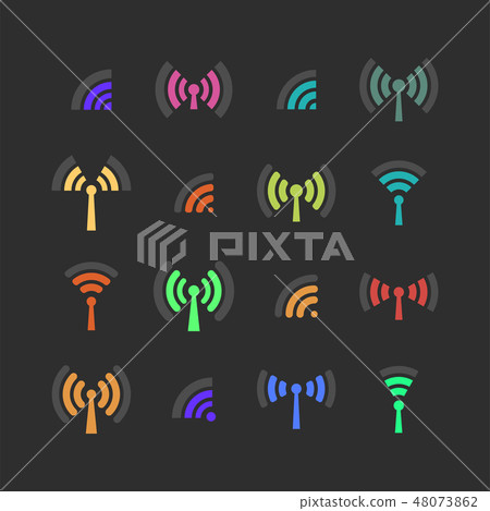Set of wireless icons, vector illustration. - Stock Illustration ...