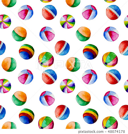 Seamless pattern with toy ball. - Stock Illustration [48074178] - PIXTA