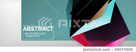 Dark color geometric abstract background, 3d... - Stock Illustration ...