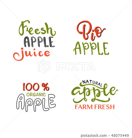 Hand sketched apple lettering typography. - Stock Illustration ...