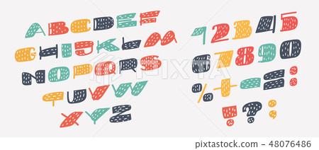 Slanted Sans Serif Font. letters and numbers - Stock Illustration ...